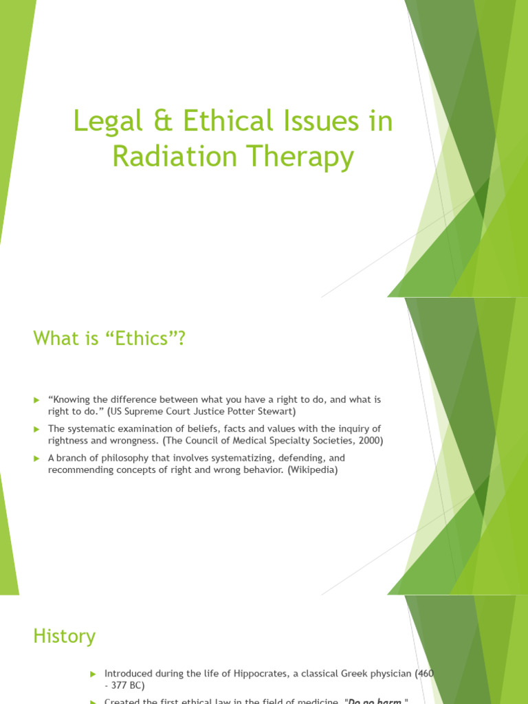 Legal & Ethical Issues in Radiation Therapy HIT | PDF