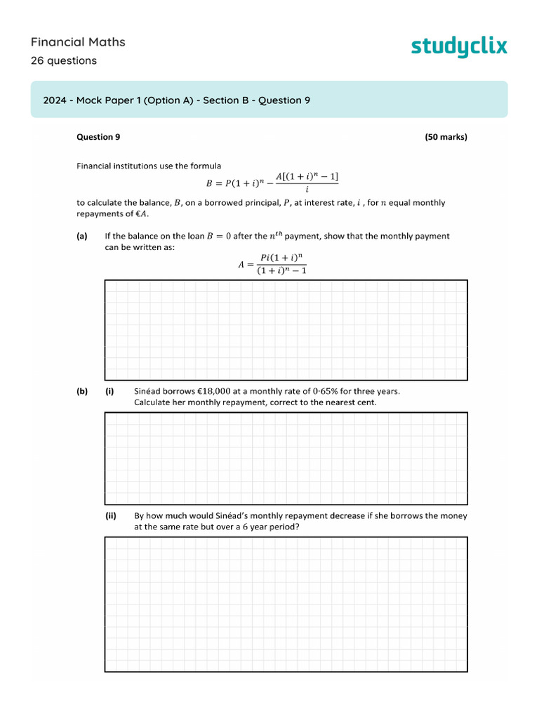 Financial Maths Questions | PDF