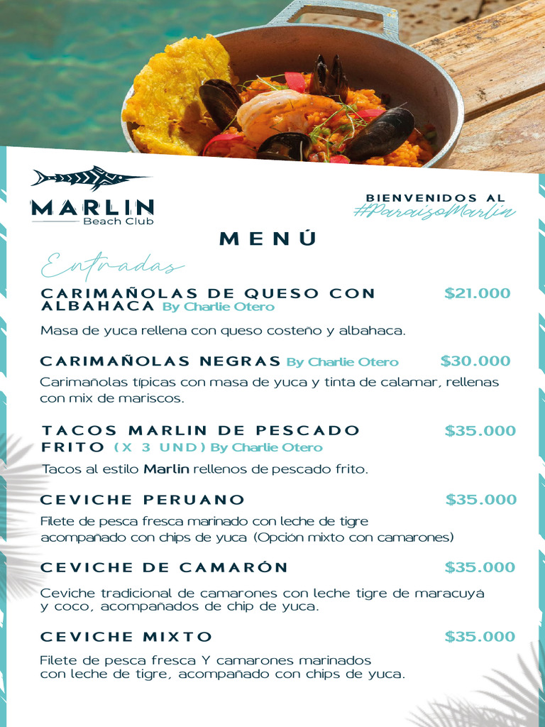MENÚ - Marlin Beach Club | PDF