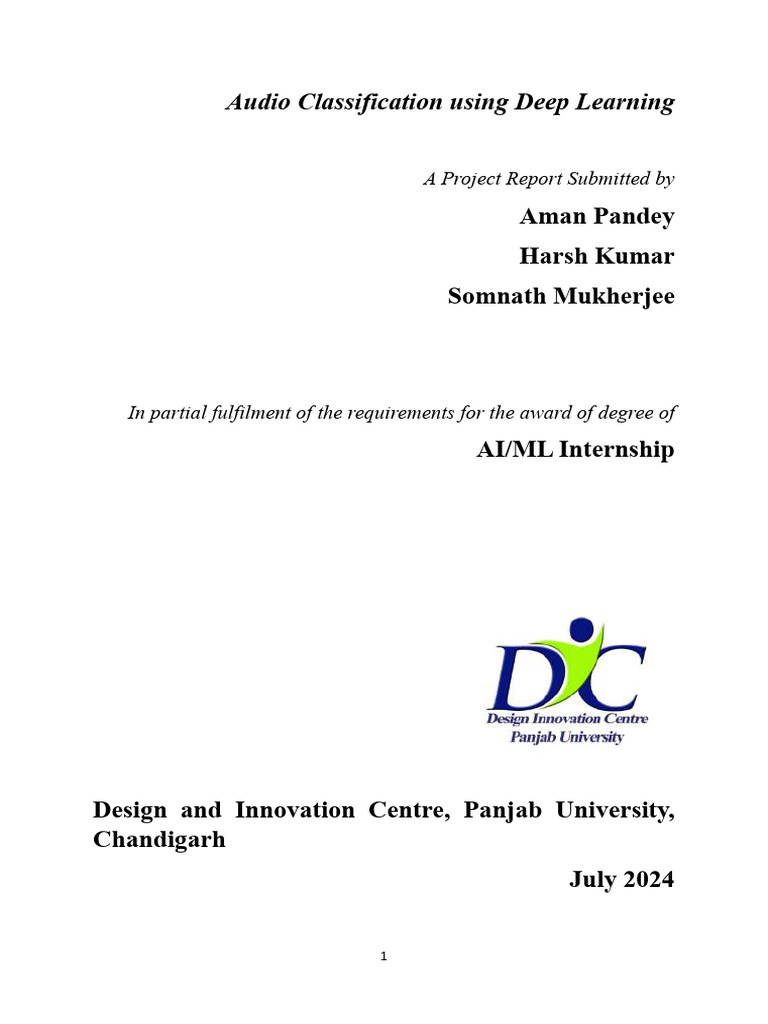 Audio Classification using Deep Learning report | PDF