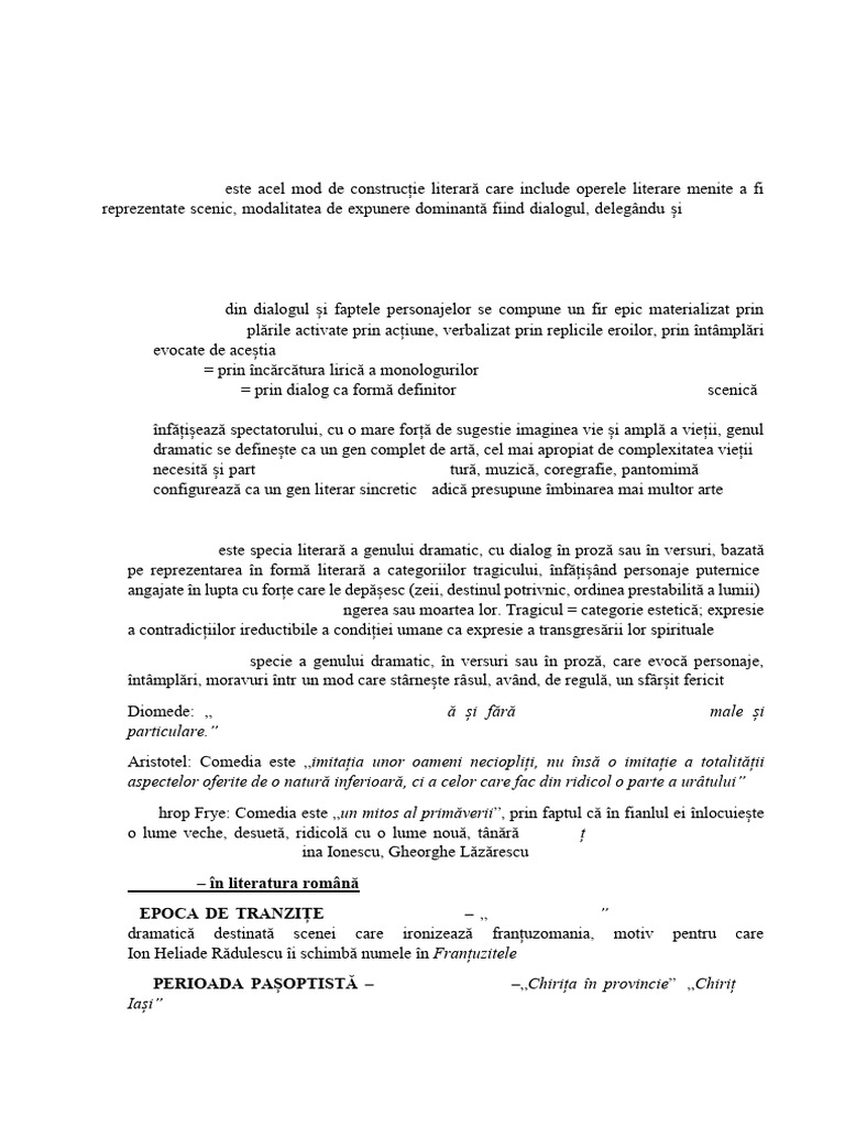 Genuri Literare - Genul Dramatic 1 | PDF