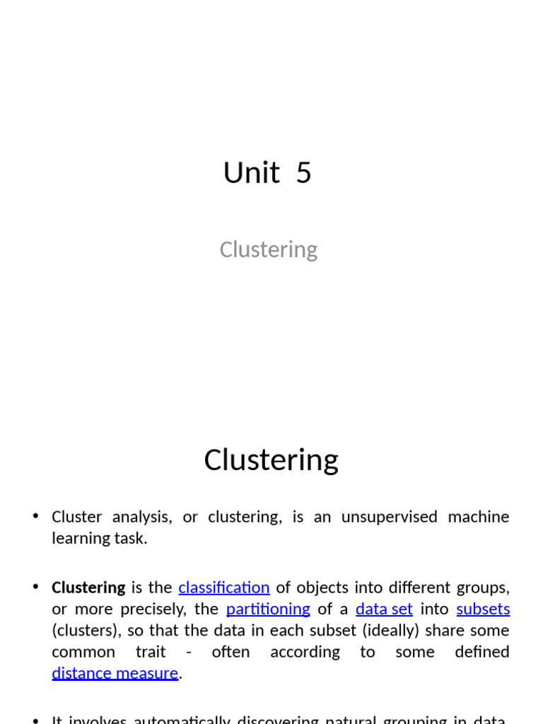 Unit5 Clustering | PDF