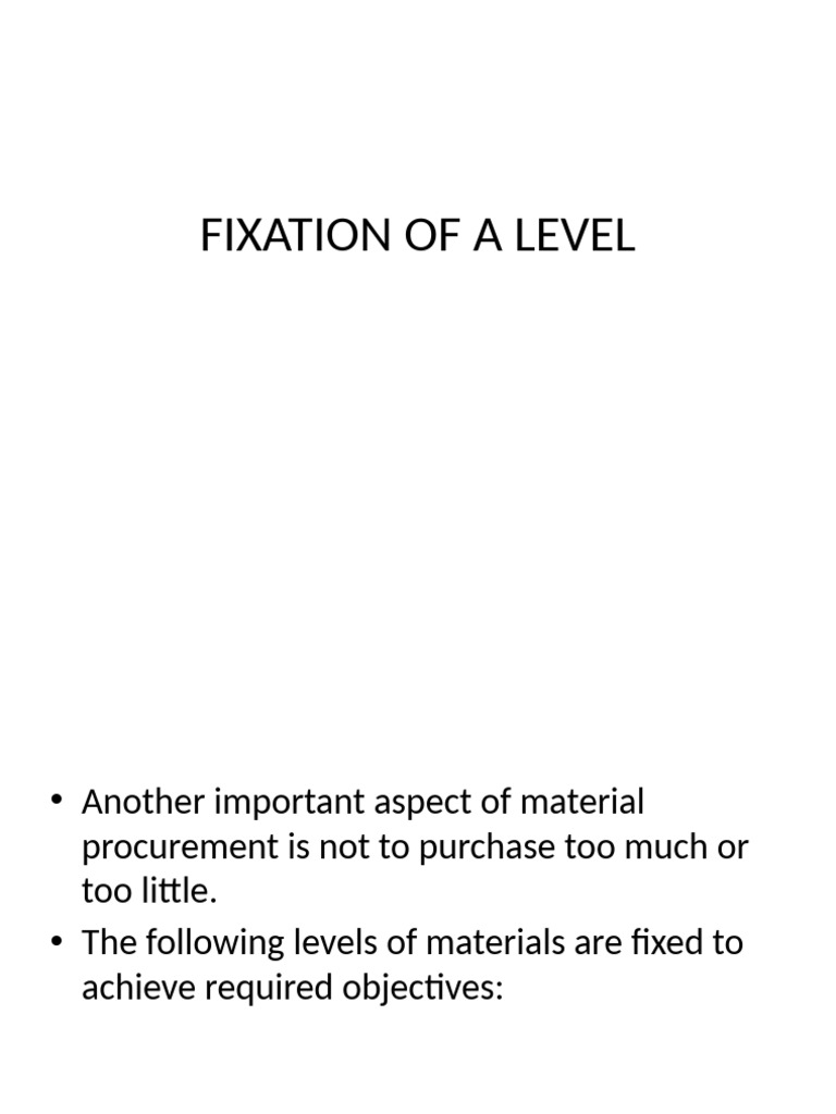Fixation of A Level | PDF