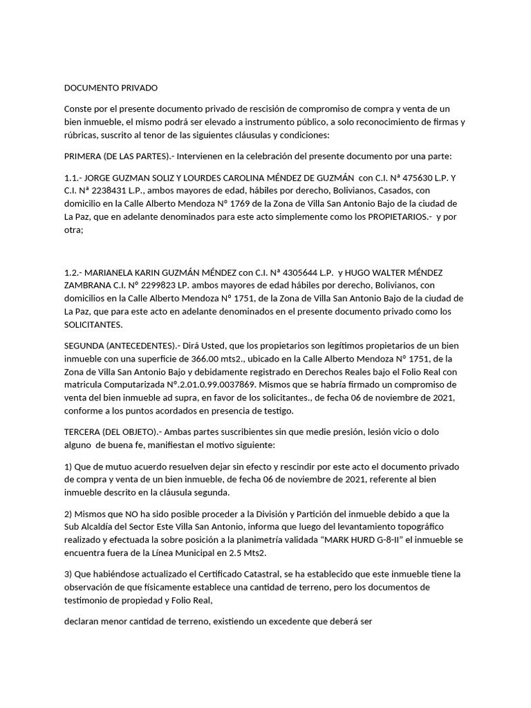 Documento Privado | PDF