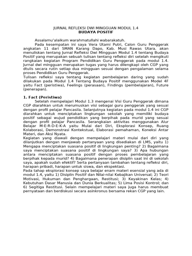 Jurnal Dwi Mingguan 1.4 | PDF