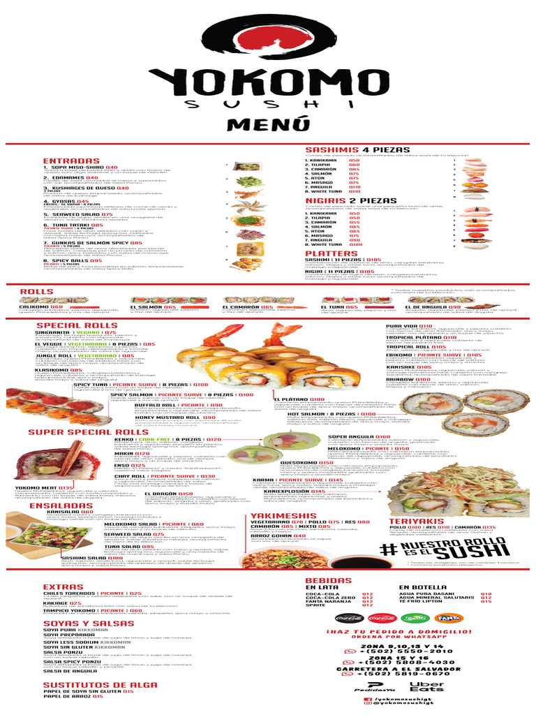 MENÚ - YOKOMO SUSHI | PDF