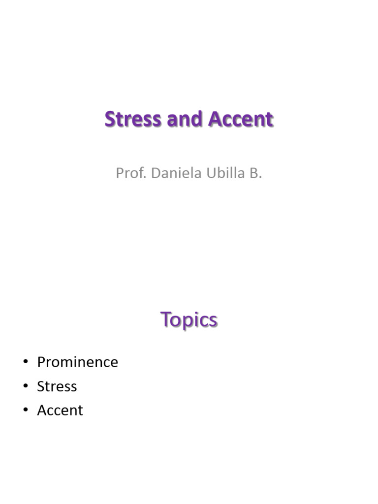 Stress and Accent | PDF