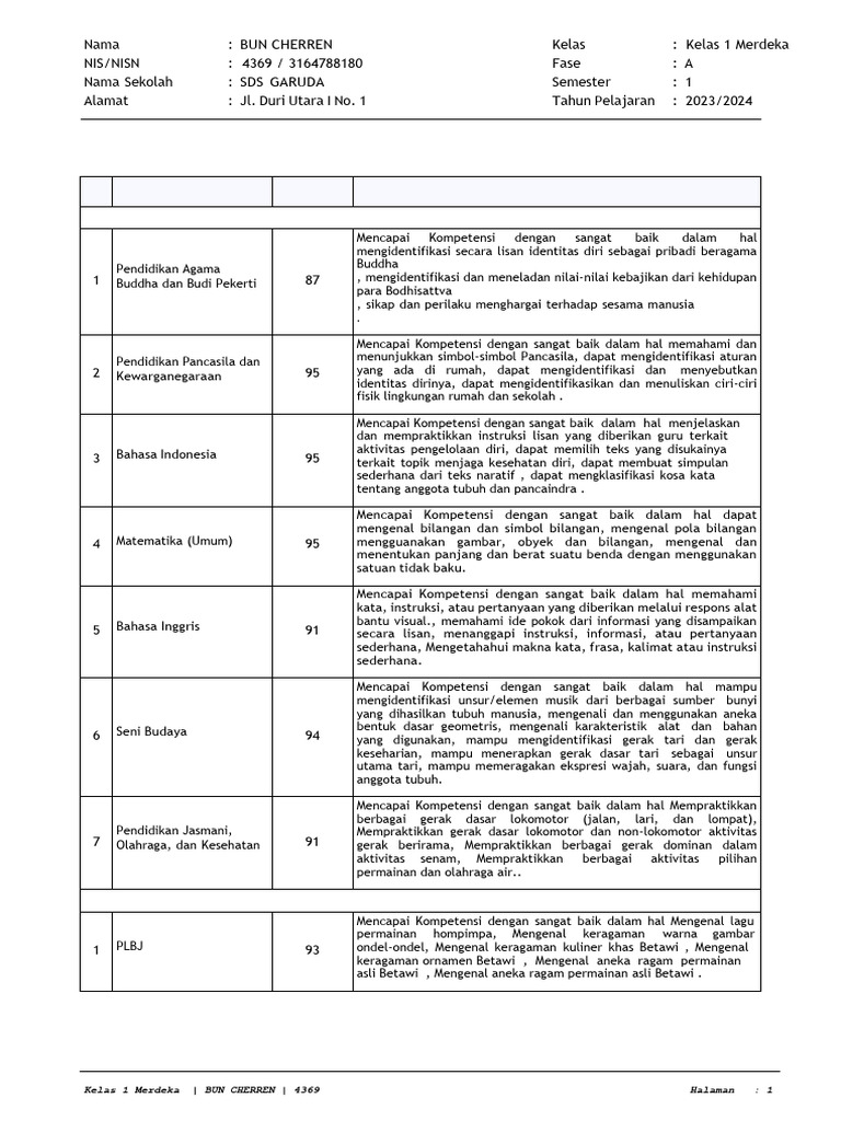 Rapor - BUN CHERREN | PDF