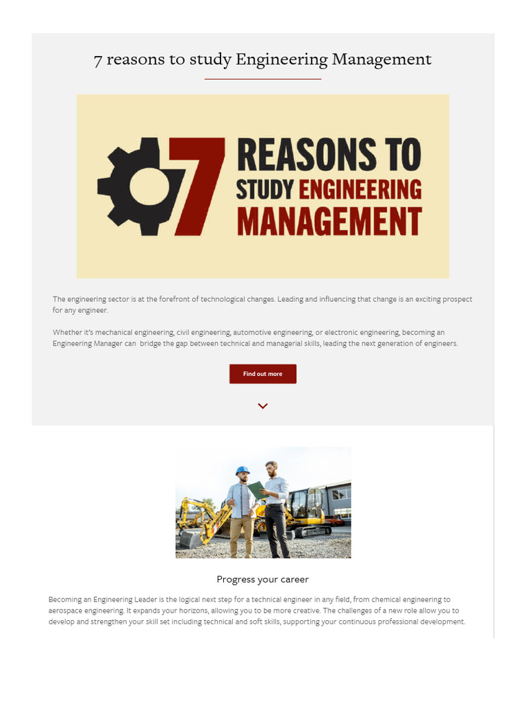 7 Reasons To Study Engineering Management - University of Leeds | PDF