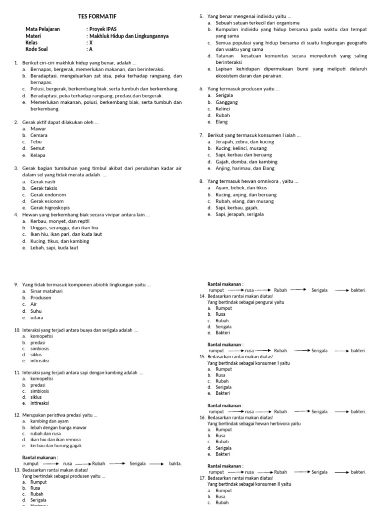 Tes Formatif 1.a | PDF
