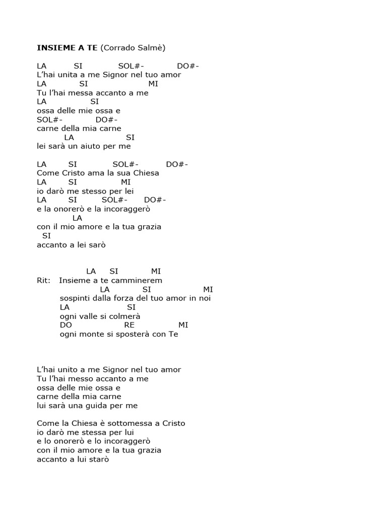 Insieme A Te Accordi | PDF
