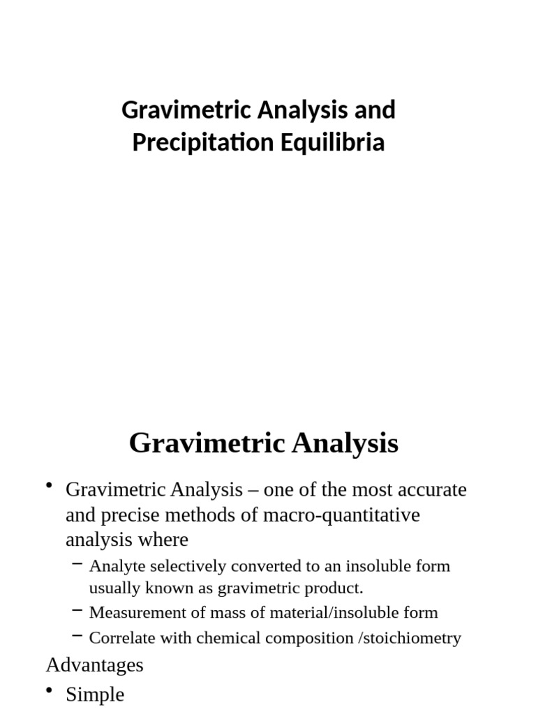 Gravimetric Analysis | PDF