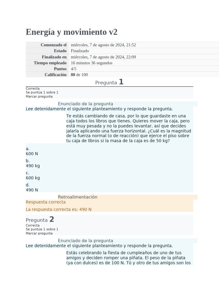 Energía y Movimiento v2 | PDF | Fuerza | Métodos y materiales de enseñanza