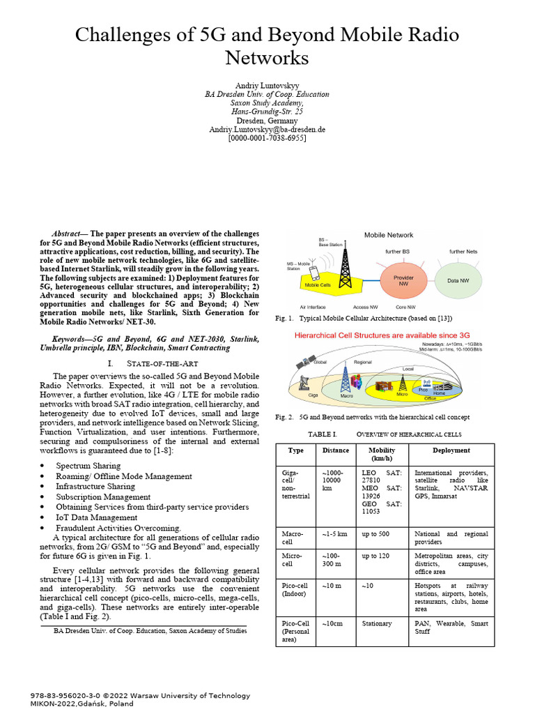 Challenges Of 5g And Beyond Mobile Radio Networks Pdf
