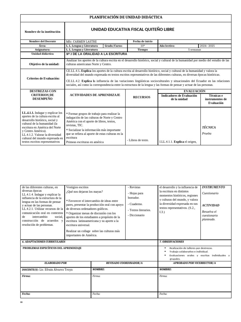 Pud-Ll-10-Egb Carmen Lastre | PDF