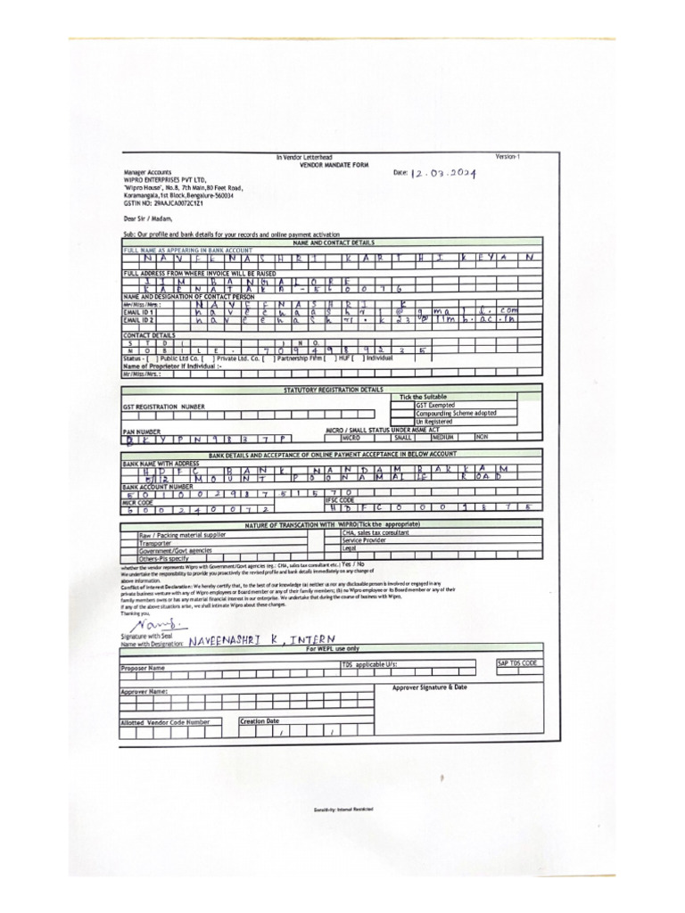 Vendor Form Signed Pdf