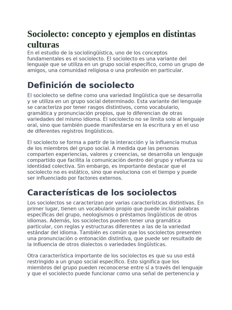 Sociolecto | PDF
