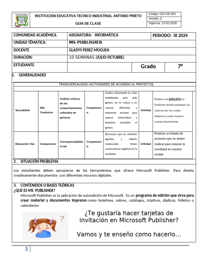 GUIA SEPTIMO III Periodo | PDF