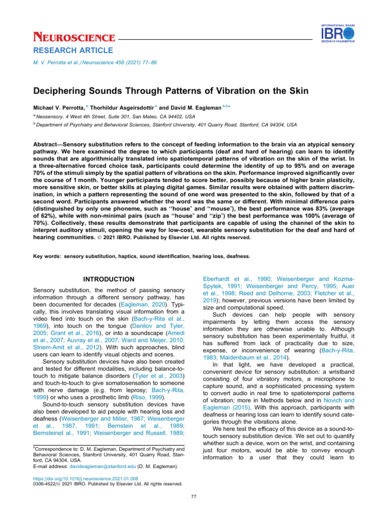 Decipher Sound Through Skin | PDF