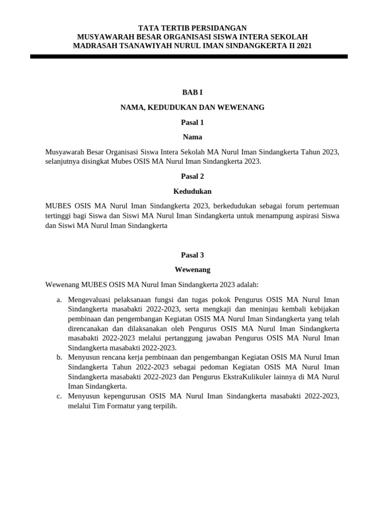 Tatib Mubes OSIS | PDF