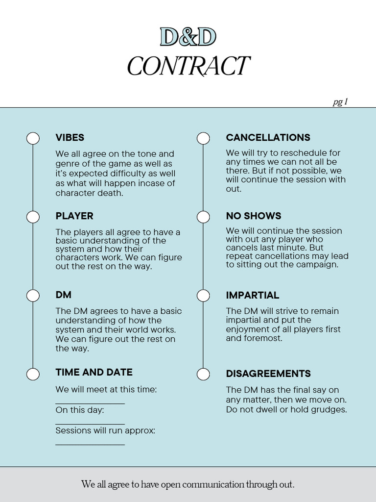 D&D Contract | PDF