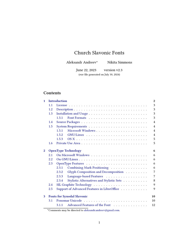 Fonts Churchslavonic | PDF
