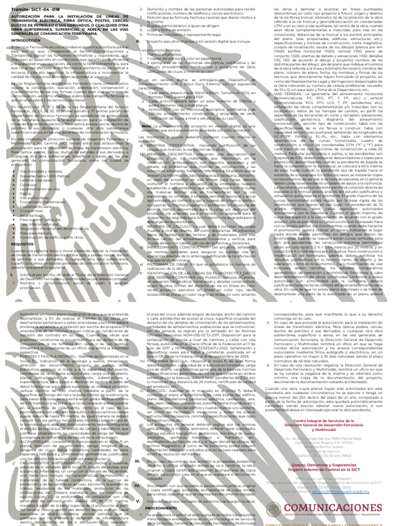 Tramite - SCT 04 018 | PDF | Tránsito rápido | Tecnología