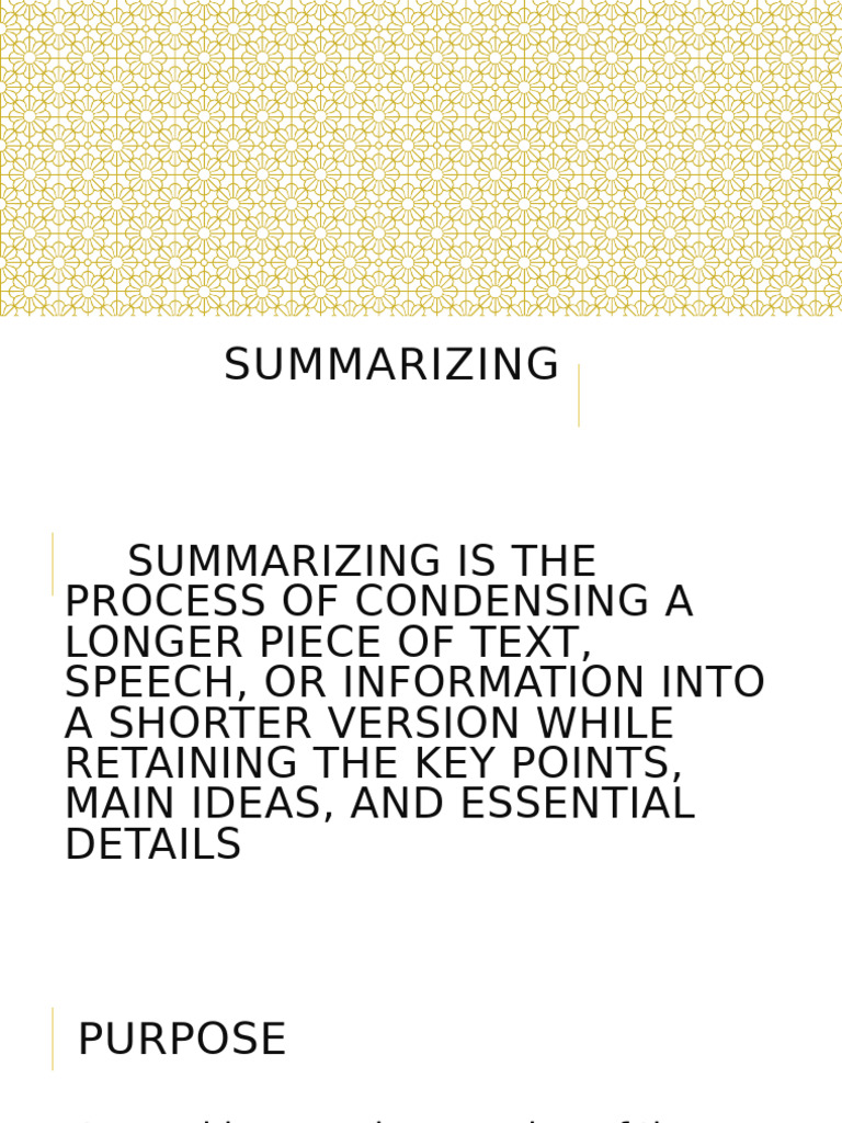 Summarizing | PDF