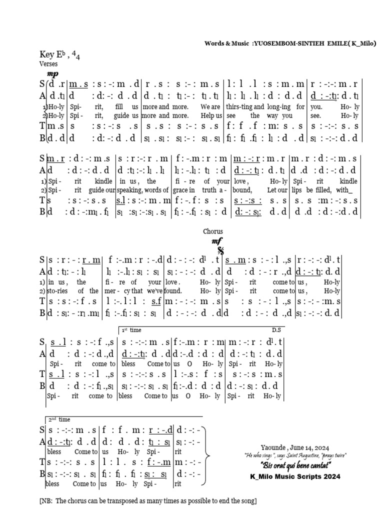 950 - Holy Spirit, Fill Us v24-2. | PDF