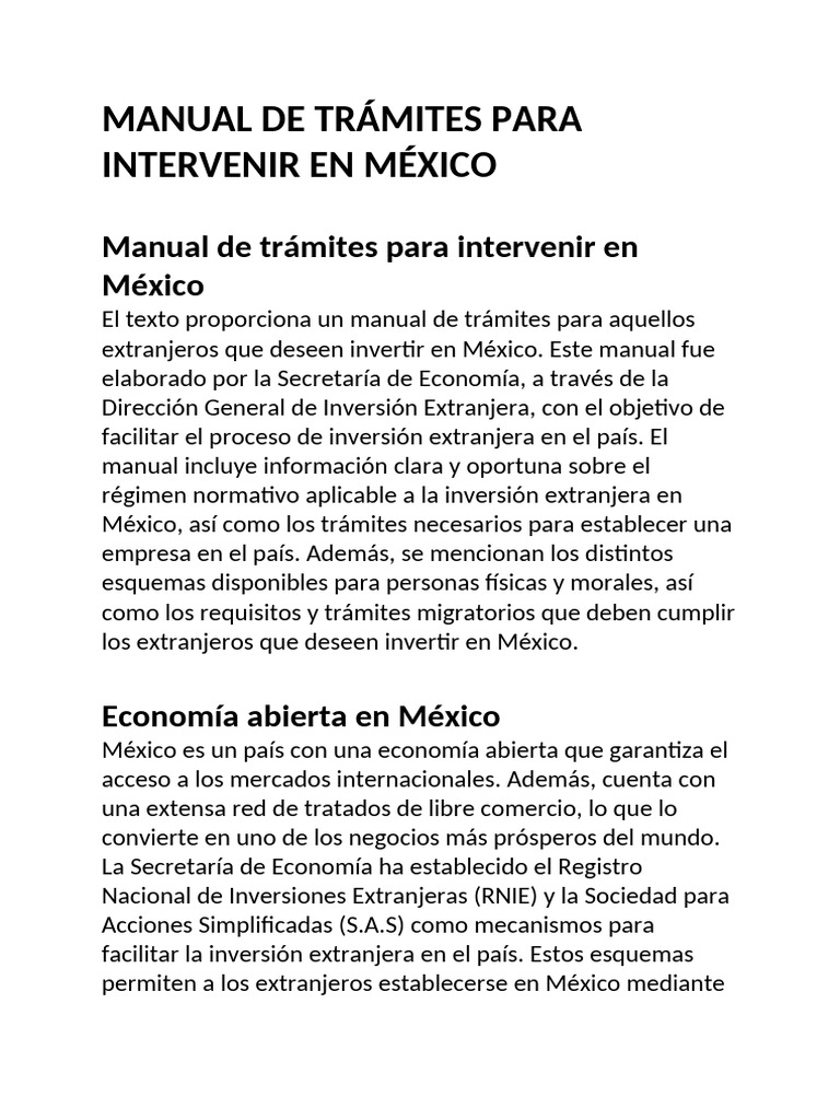 Manual de Trámites para Intervenir en México 2 | PDF