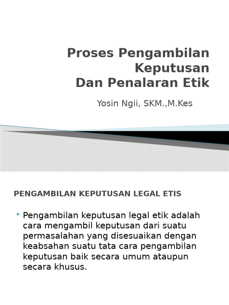 Proses Pengambilan Keputusan | PDF