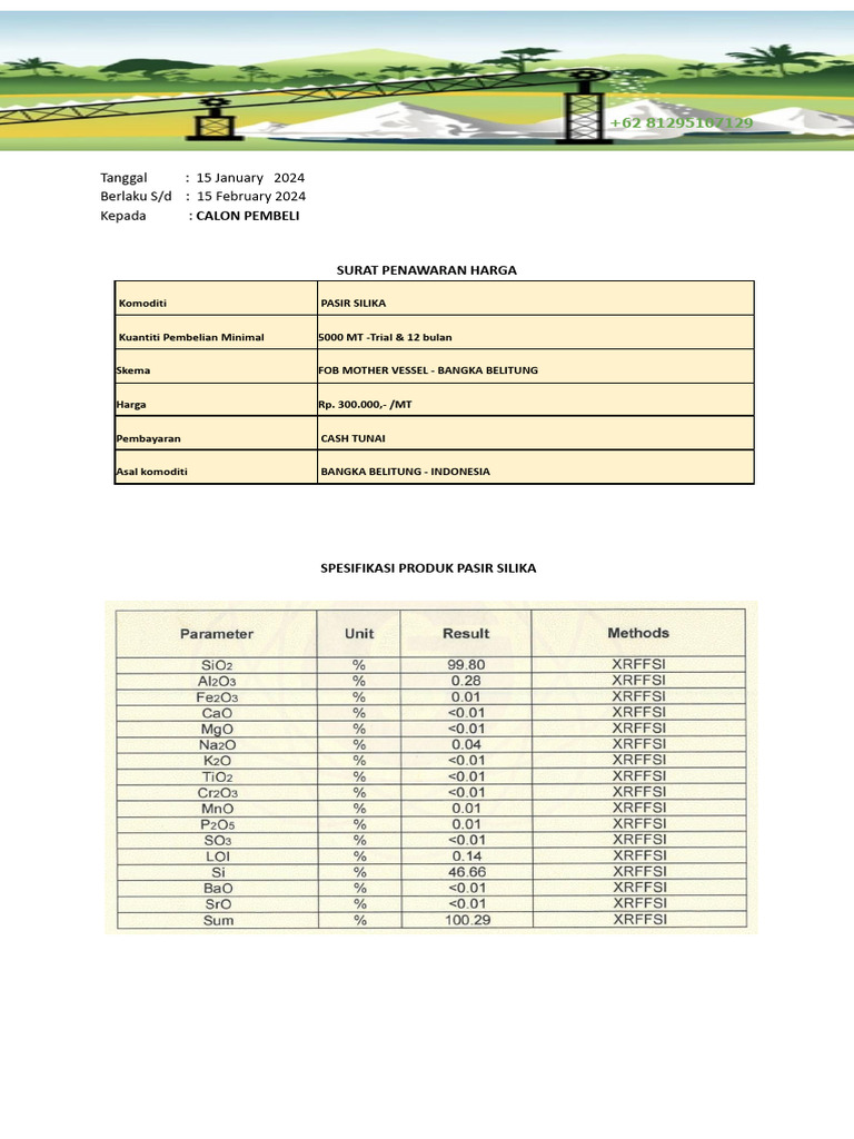 Sph Pasir Silika 2024 | PDF