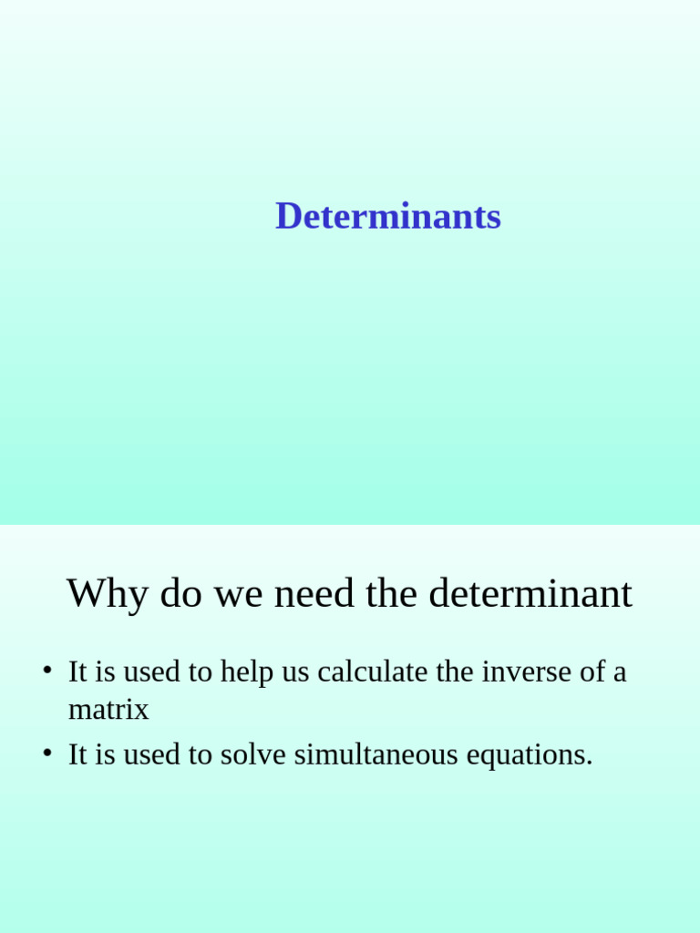 Determinants | PDF