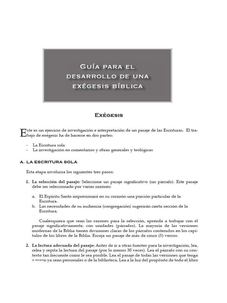 Guía - Exégesis Bíblica | PDF