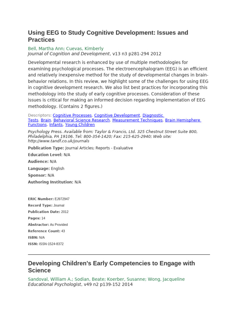 Cognitive Development | PDF