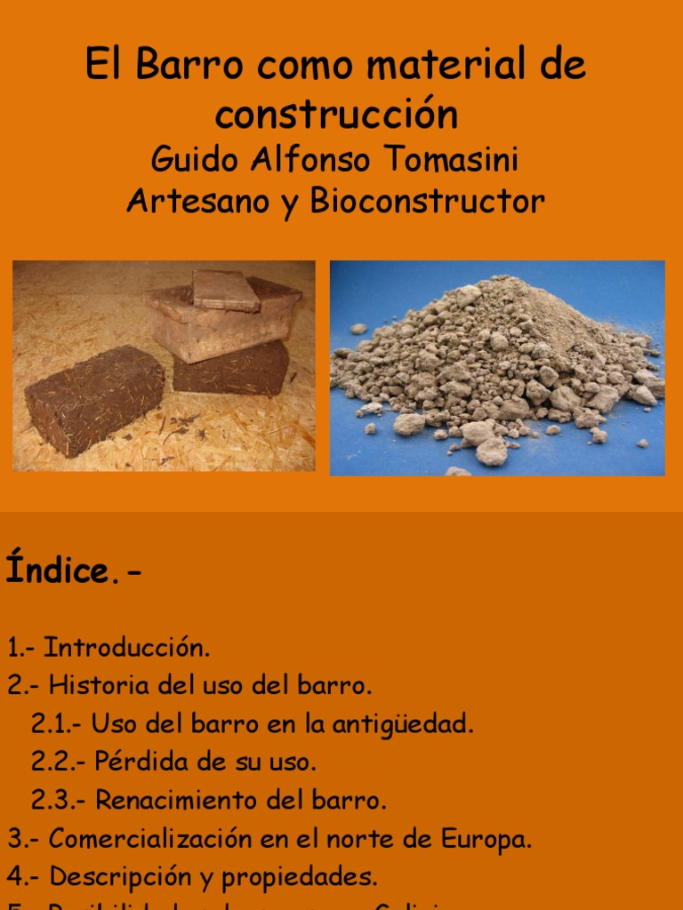 Propiedades y usos del barro en construcción | PDF | Materiales de ...