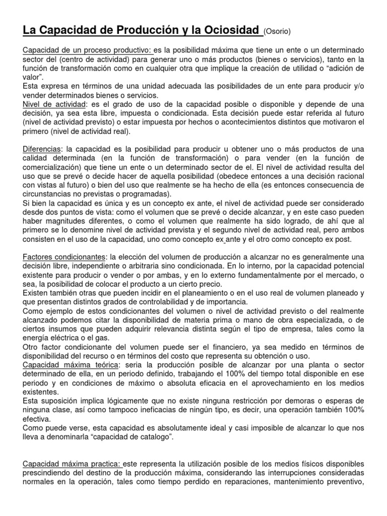 Algunos Conceptos Sobre Ociosidad | PDF