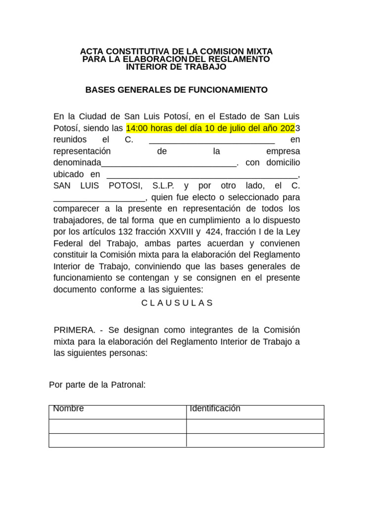 Acta de La Comisión Mixta RIT 2024 | PDF | Gobierno | Finanzas y dinero