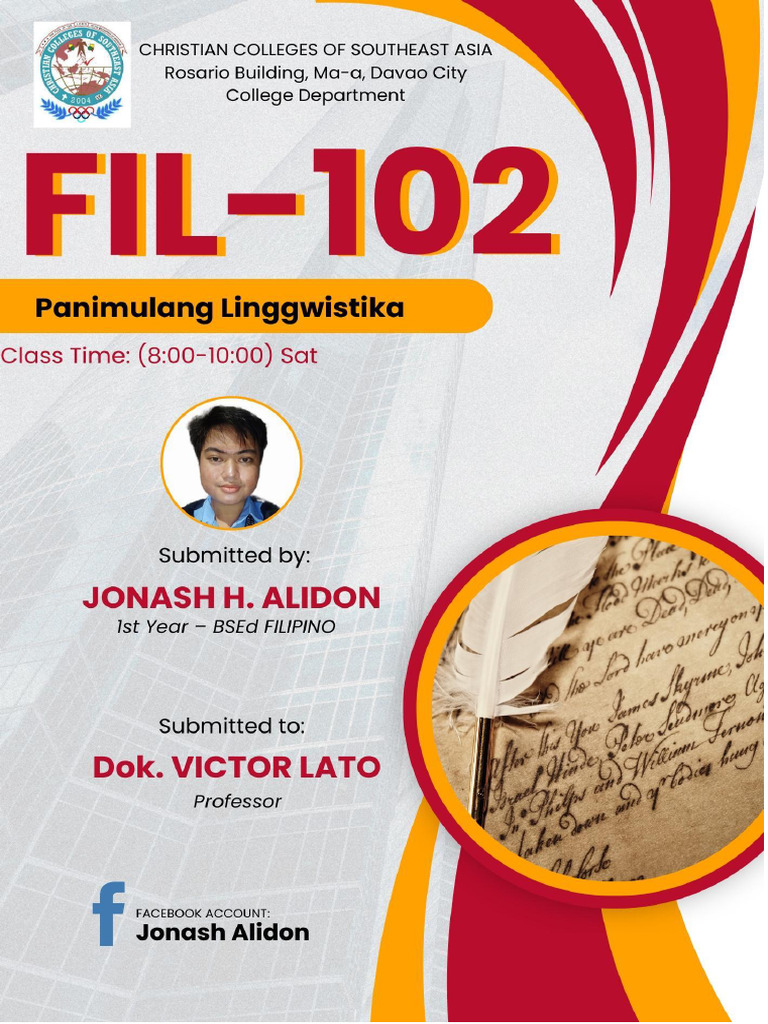 Fil-102 - Final 2024 Gawain 3 | PDF | Linguistics | Cultural Assimilation