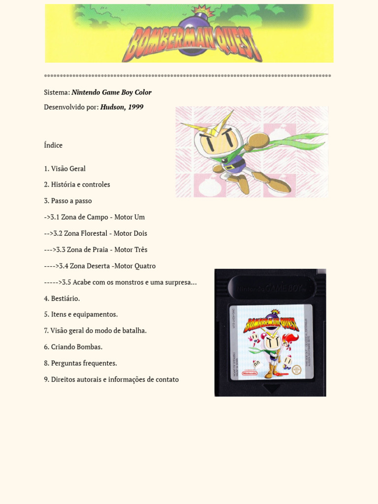 Bomberman Quest GBC - Guide | PDF