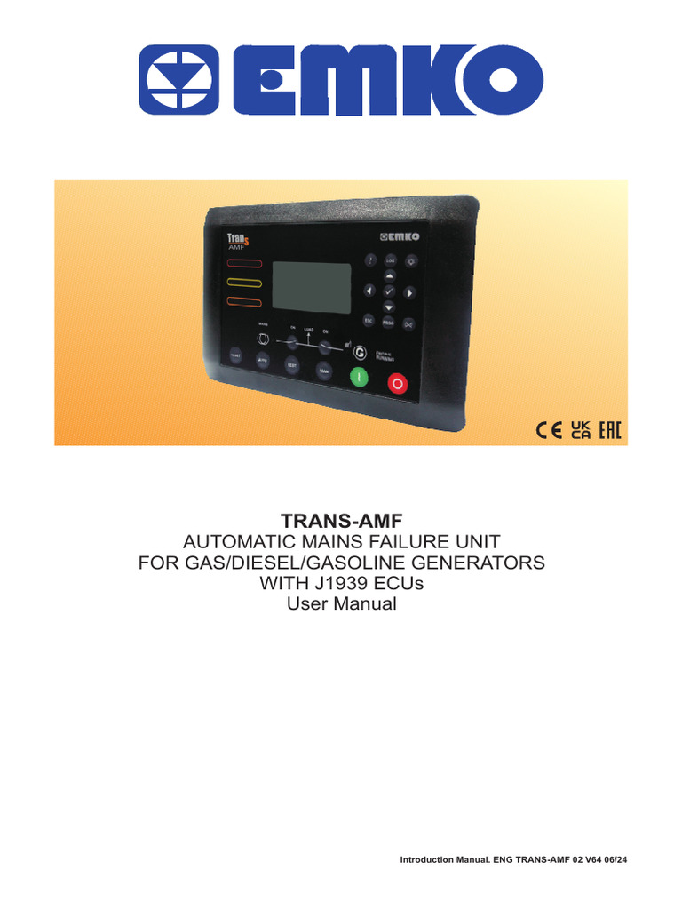 Automatic Mains Failure Unit TRANS-AMF - ENG - MAN - V64 | PDF Automatic Mains Failure Unit TRANS-AMF - ENG - MAN - V64 | PDF