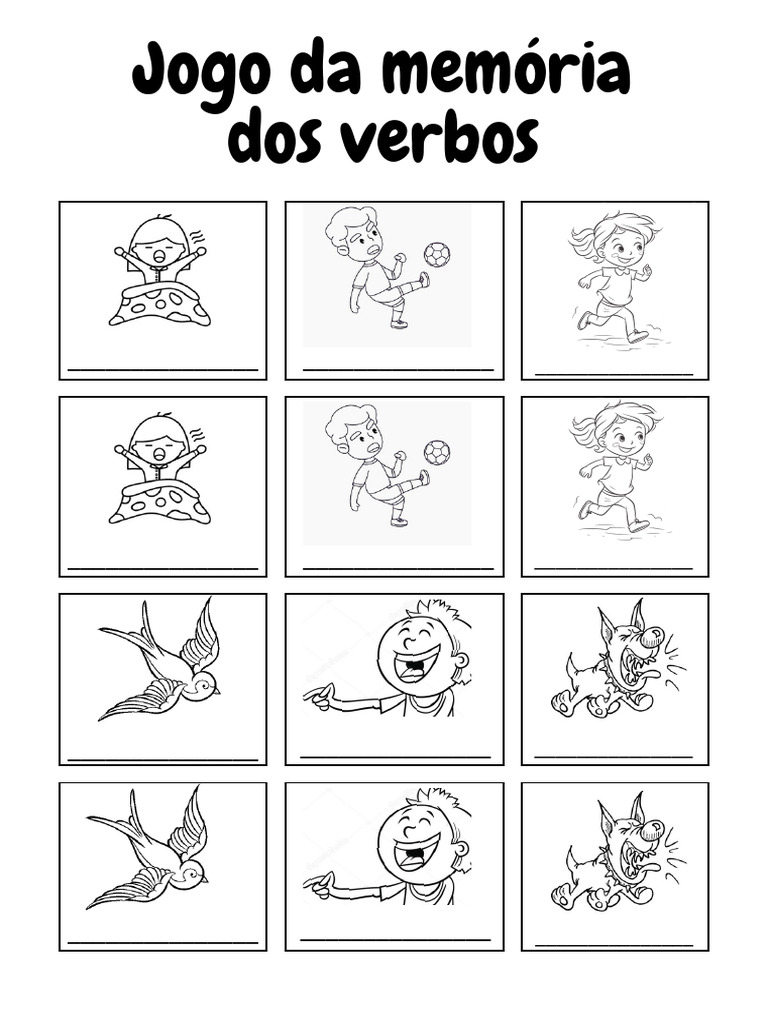 Jogo Da Memória Dos Verbos | PDF