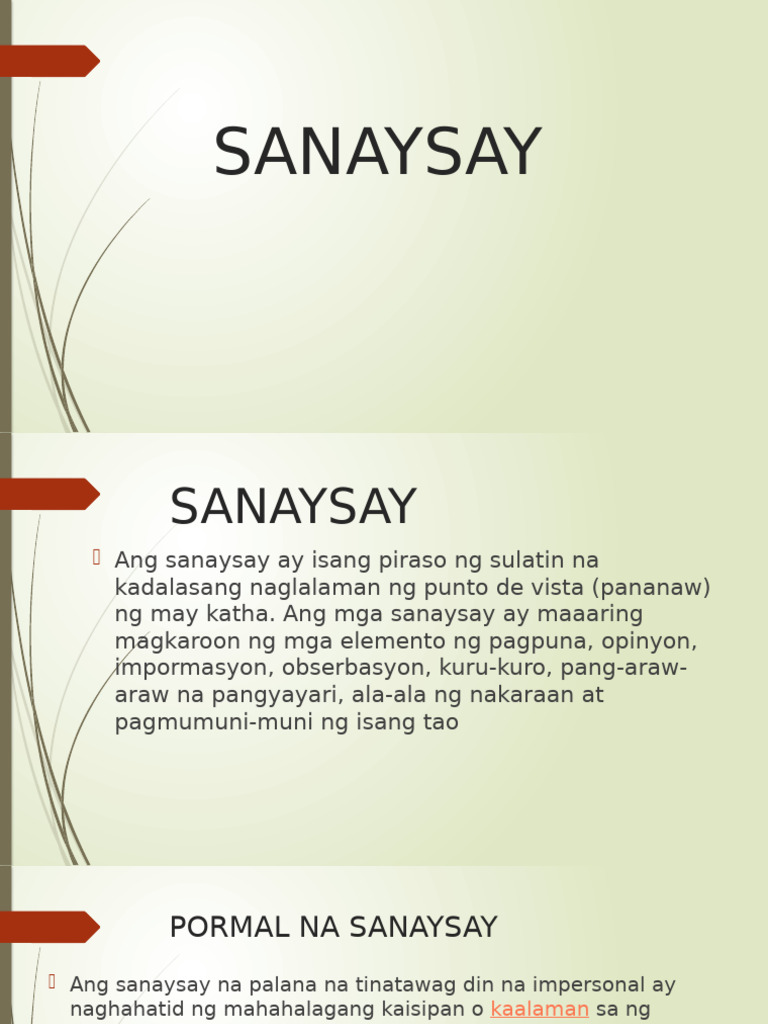 SANAYSAY | PDF