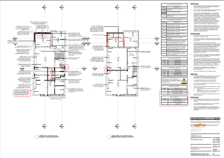 210296-CON-X-01-DR-S-1101-C2-First & Second Floor Plan | PDF