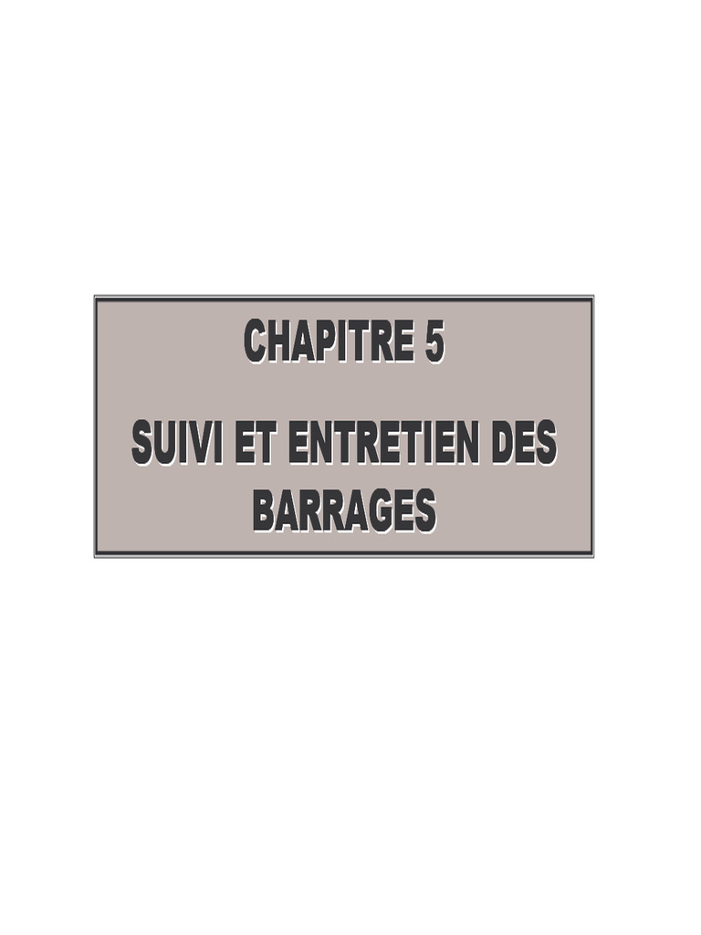 Cours Barrages I2 Chap5 | PDF