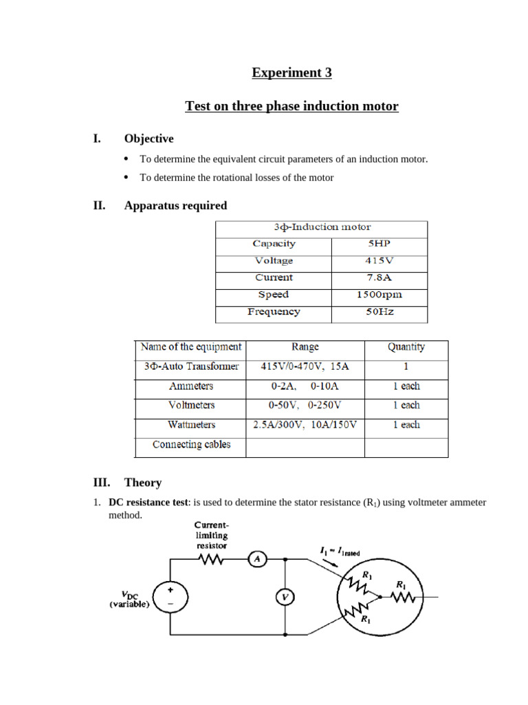 Experiment 3_Three phase induction motor | PDF