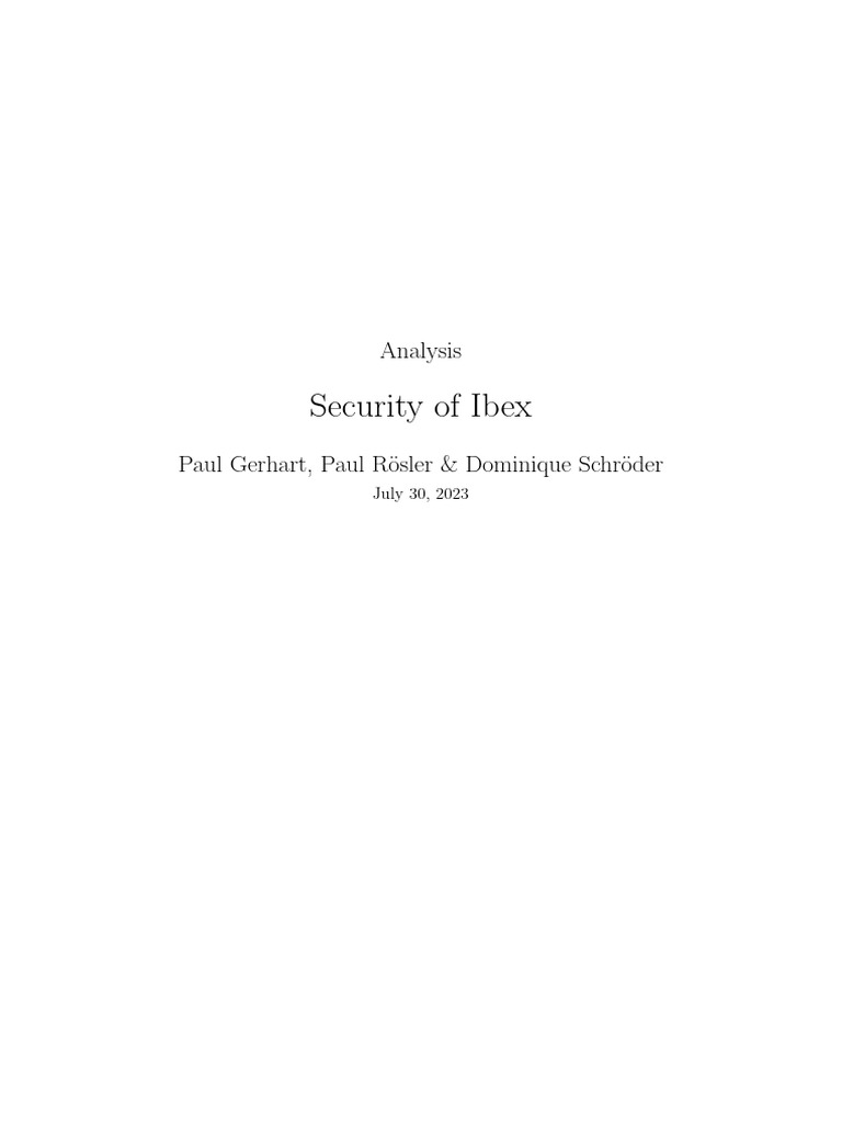 Security Analysis Ibex 2023 | PDF