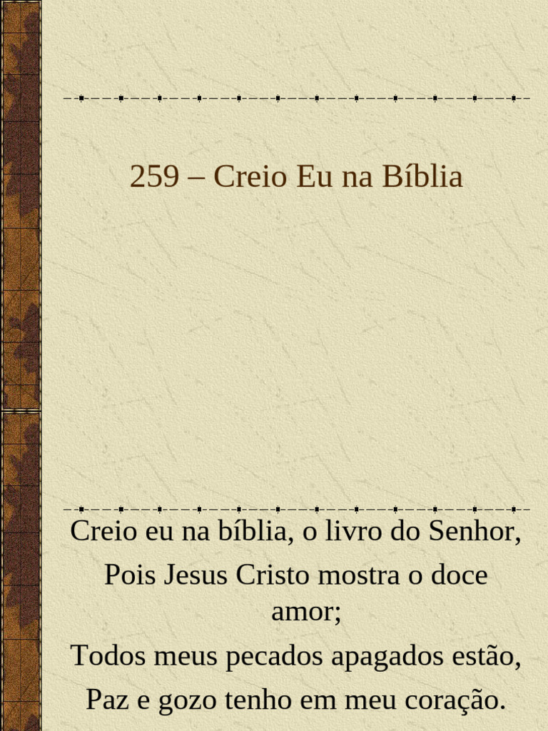 259 - Creio Eu Na Bíblia | PDF