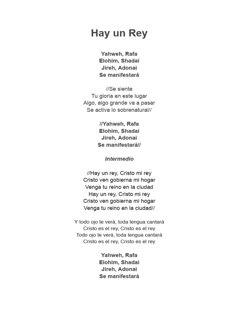 Hay un Rey (1) | PDF