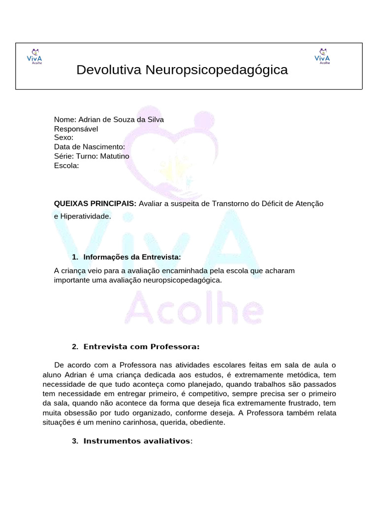 Modelo de Devolutiva Viva | PDF